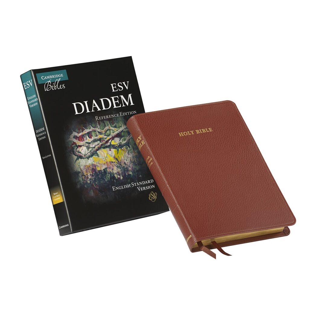 Cambridge ESV Diadem Reference Bible Brown Calfsplit Leather, Red ...