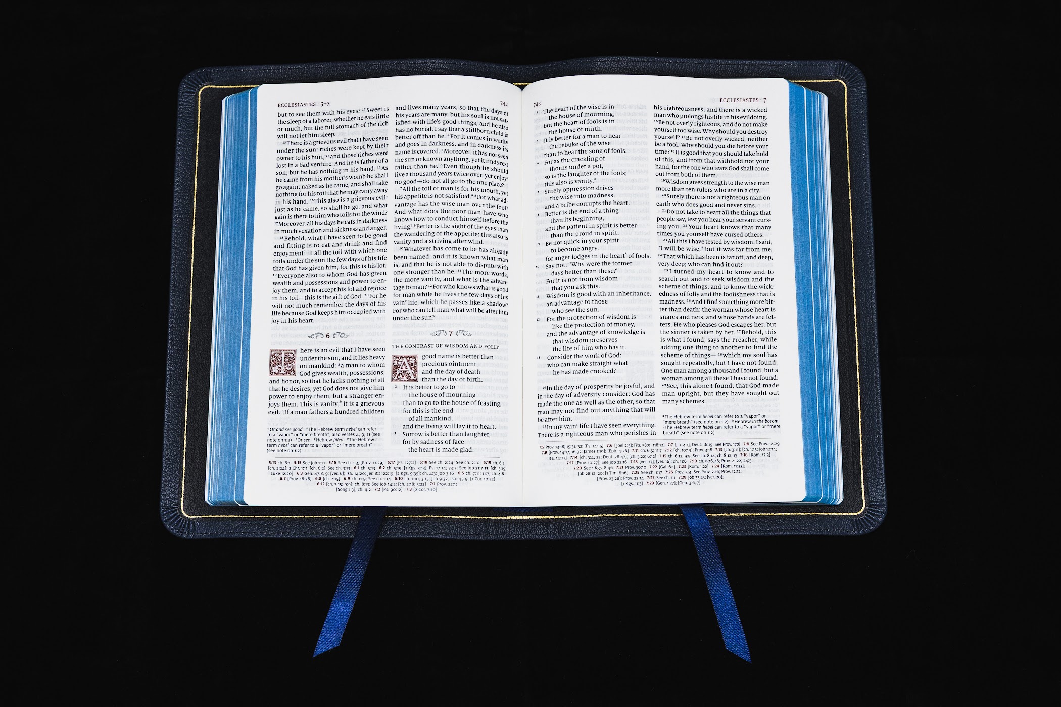 Schuyler Personal Size Quentel ESV, Full Yapp Imperial Blue Goatskin ...