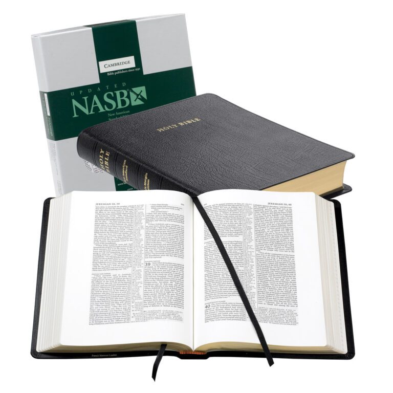 Cambridge NASB Wide Margin Reference Bible, Black Calf Split Leather ...