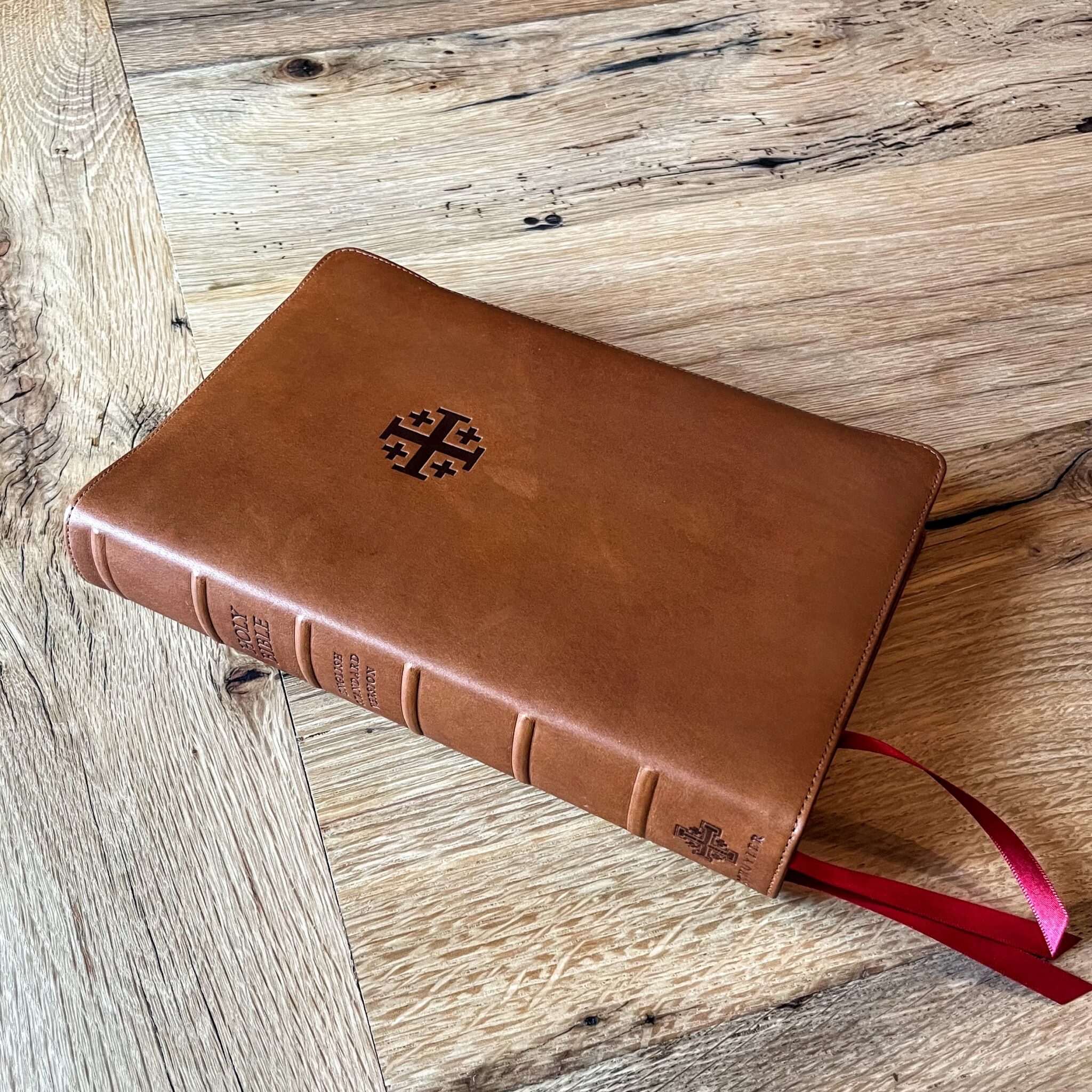 Schuyler Canterbury KJV, Full Yapp Saddle Brown Calfskin Bible ...