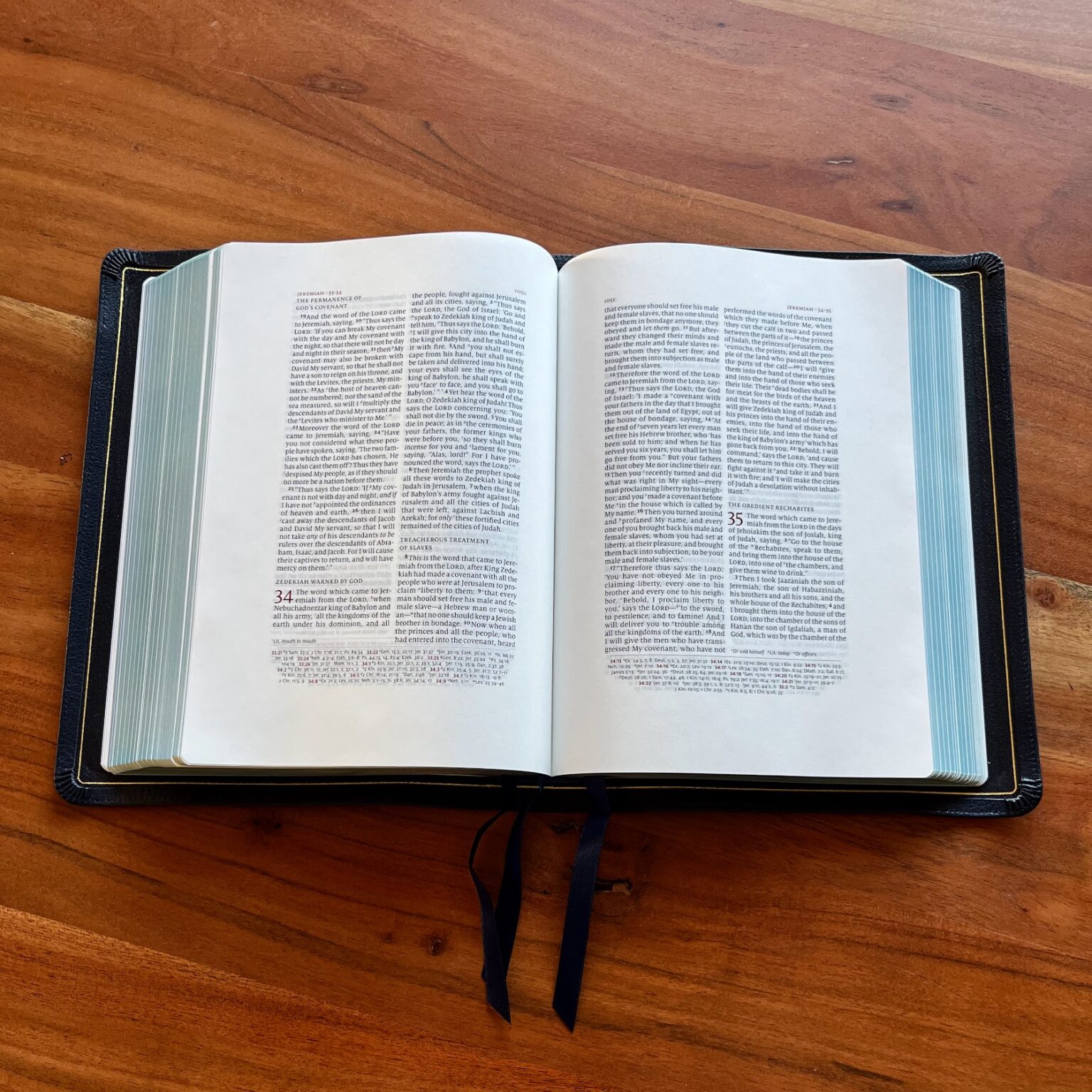 Schuyler Wide Margin Quentel NKJV, Imperial Blue Goatskin Bible ...
