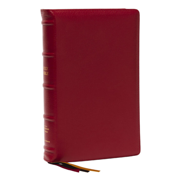 Nelson NKJV Thinline Reference Bible, Large Print, Premium Leather, Red ...