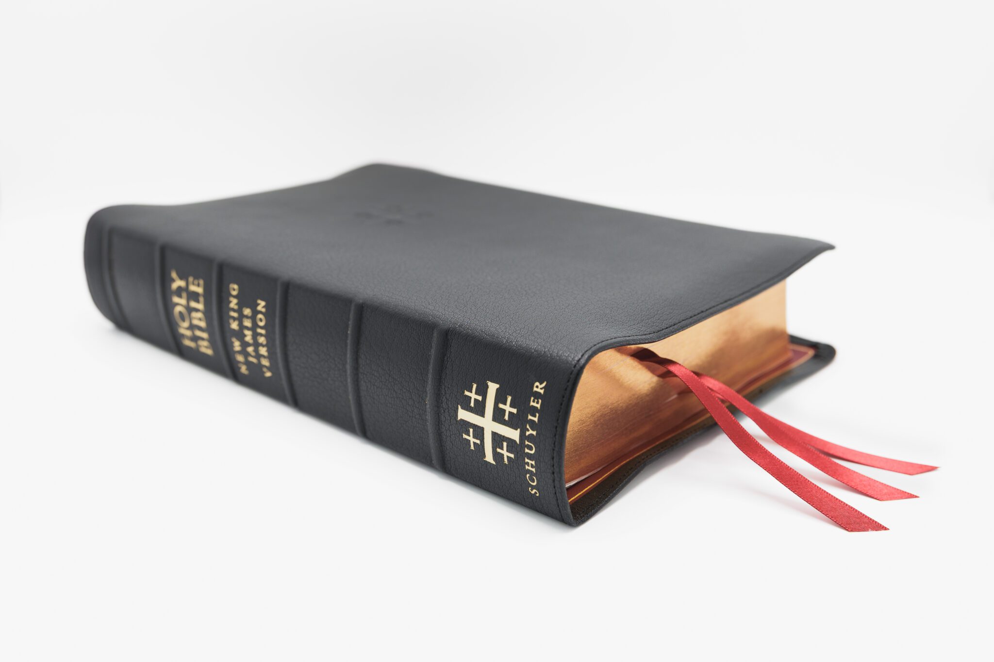 Schuyler Wide Margin Quentel NKJV, Black Goatskin Bible | EvBible.com