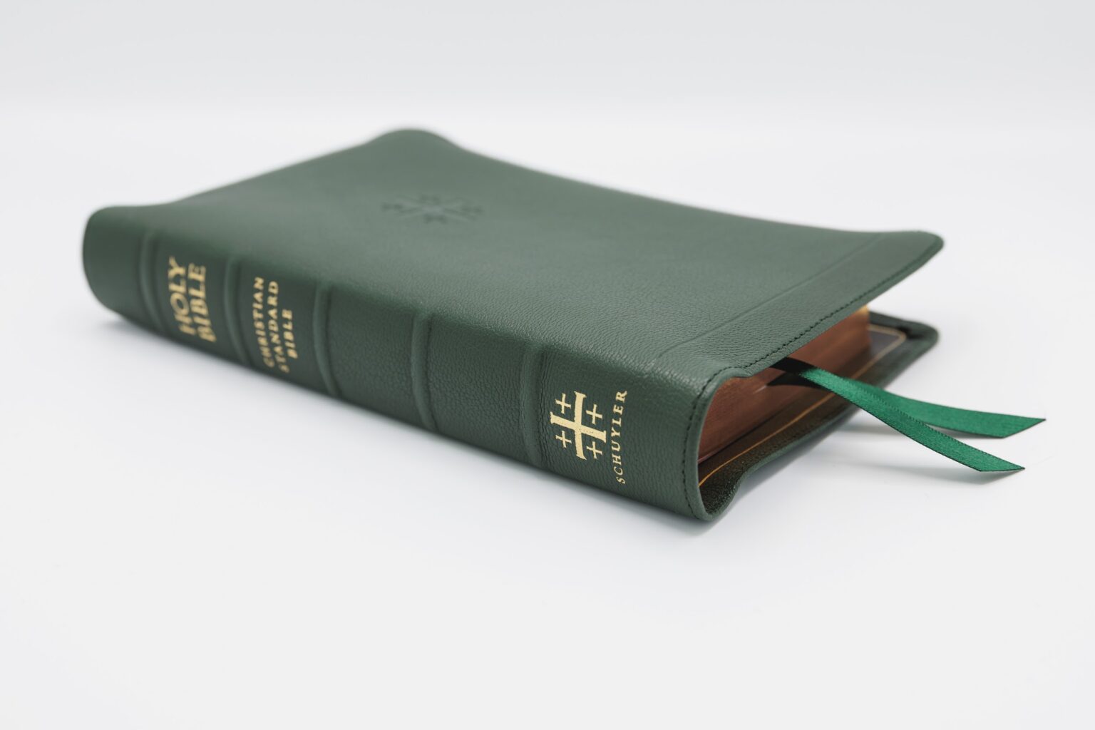 Schuyler Personal Size Quentel CSB, Full Yapp Dark Green Goatskin Bible ...
