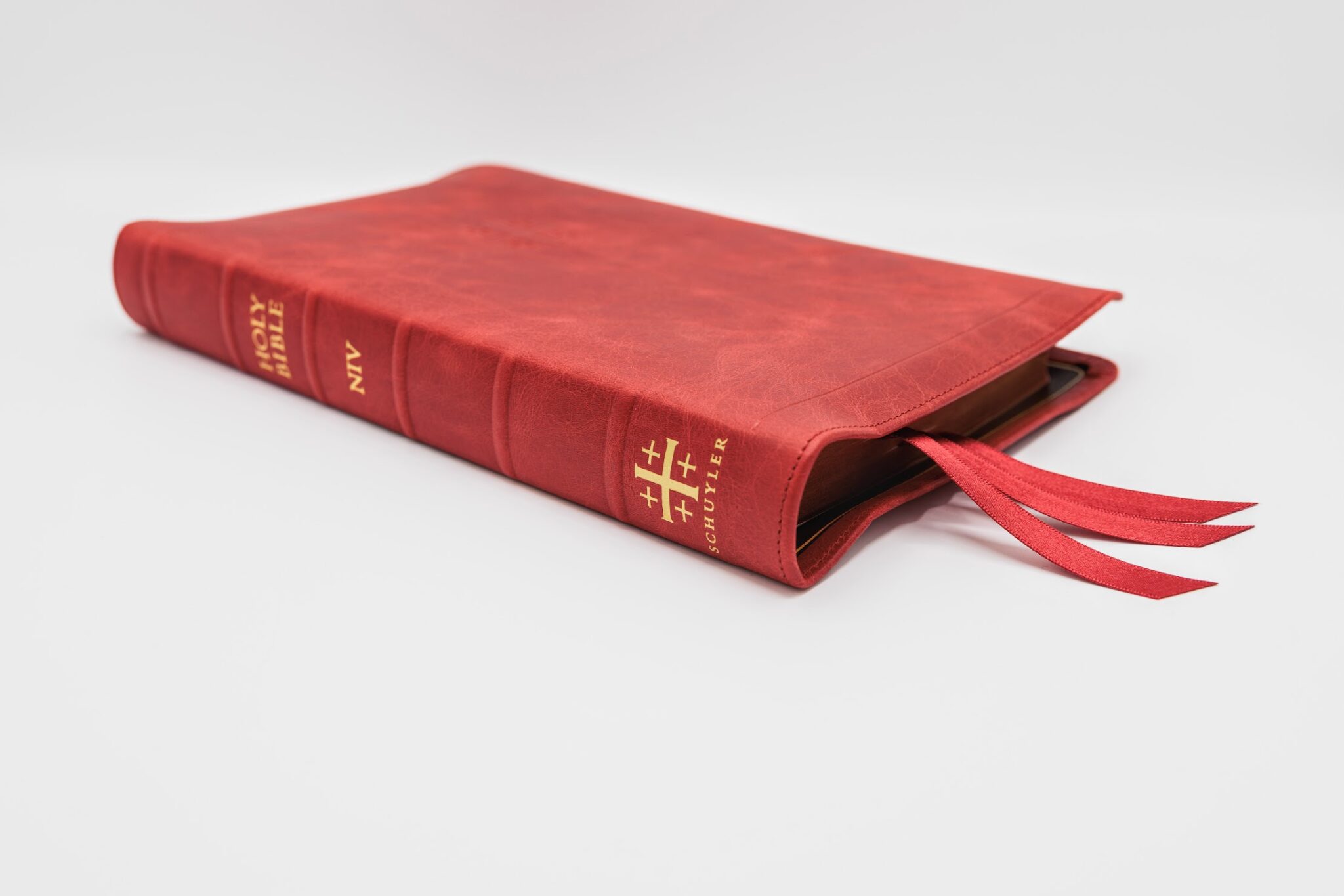 Schuyler Quentel NIV, Full Yapp Marbled Crimson Calfskin Bible ...